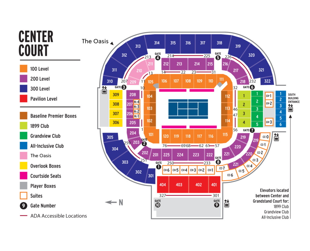 Maps and Seat Views - Cincinnati Open